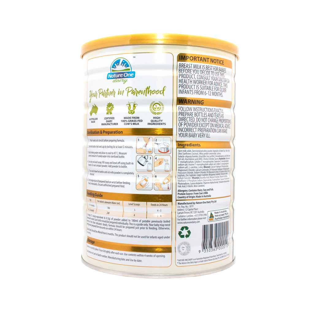 Nature One Dairy Premium Follow-On Formula Step 2 900g - Nature One Dairy®