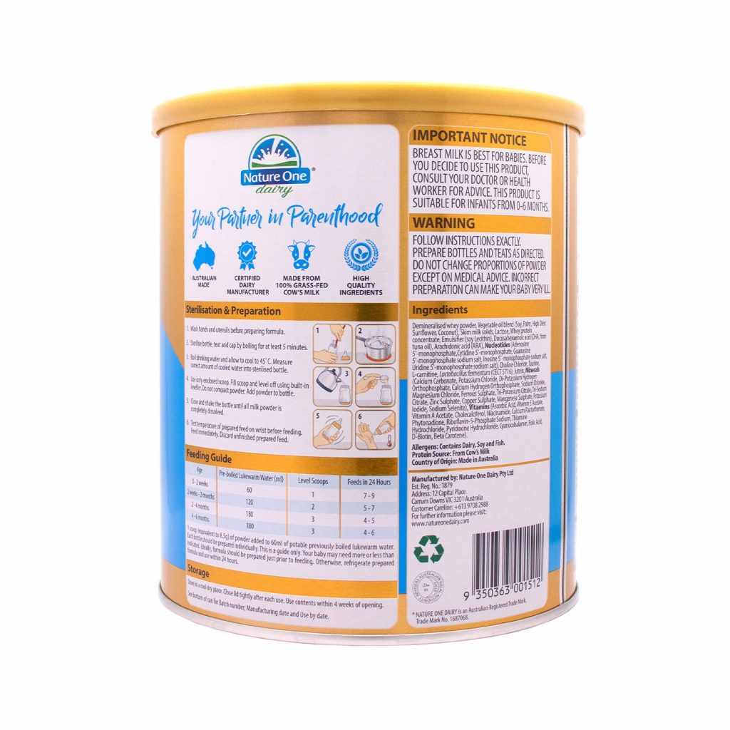 Nature One Dairy SureGrow Newborn Formula Step 1 600g - Nature One Dairy®
