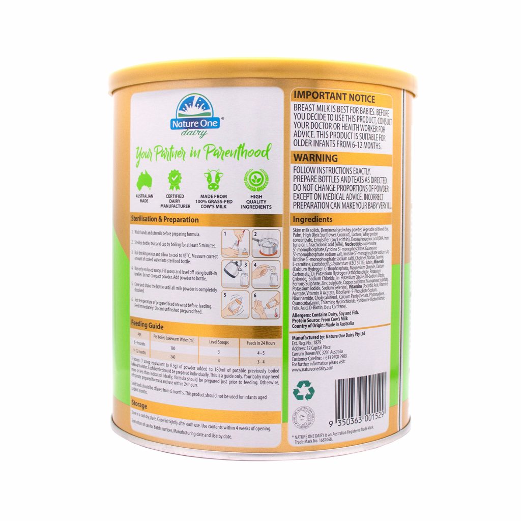 Nature One Dairy SureGrow Follow-On Formula Step 2 600g - Nature One Dairy®